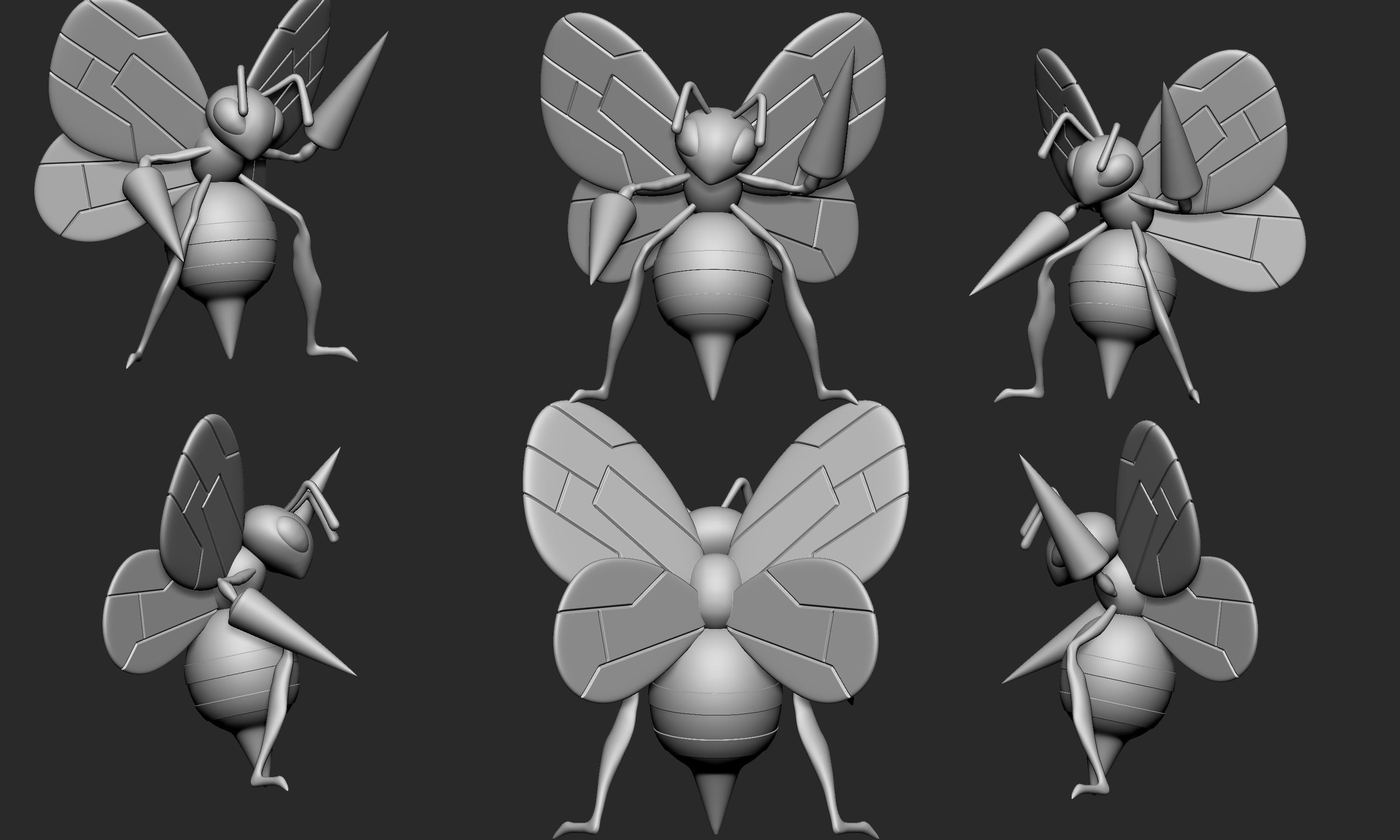 Pokemon - Beedrill with 2 poses 3D model 3D printable | CGTrader