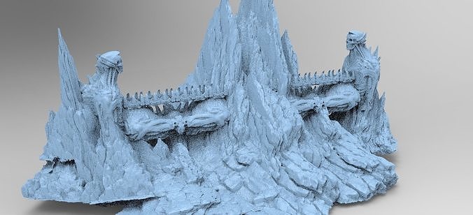 Alien organic Robot statue Monolith colossal Mountains 3D model | CGTrader