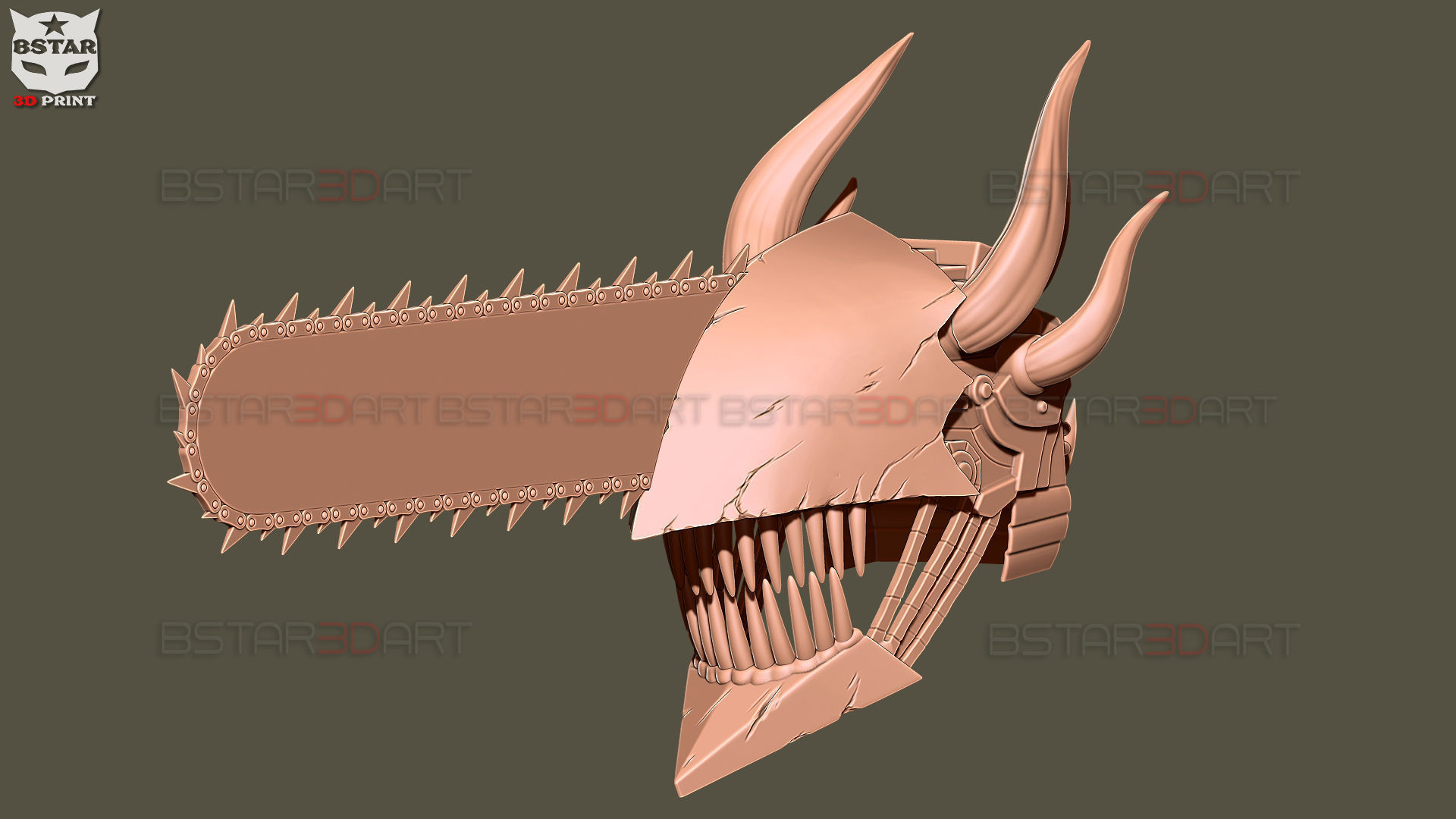 Chainsaw Man Full Form Devil Helmet - Denji Cosplay 3D model 3D ...