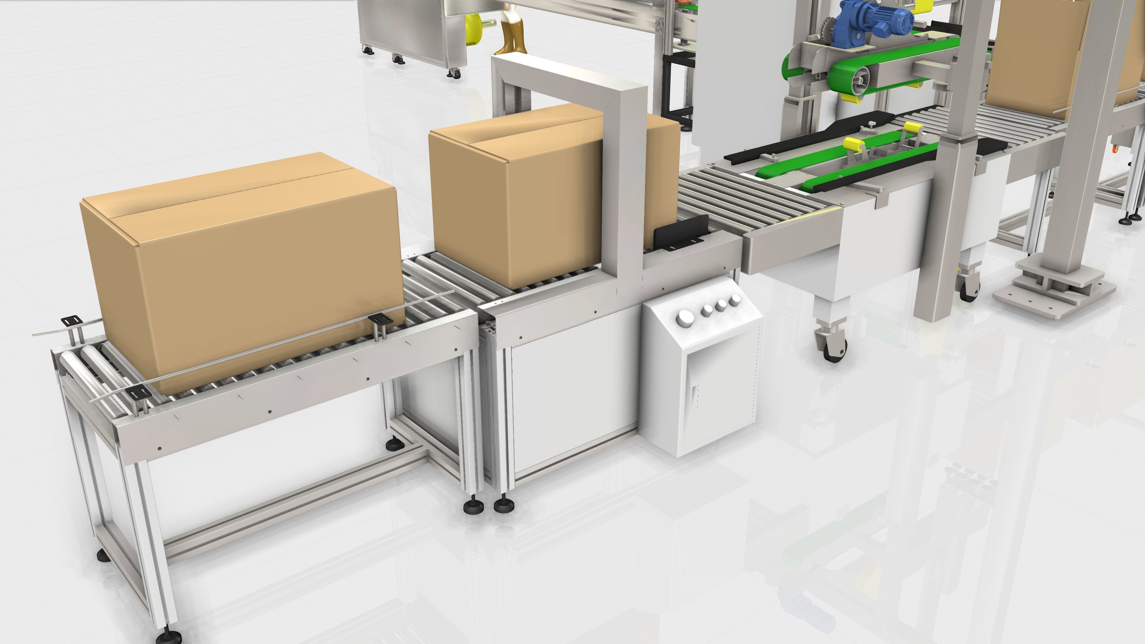 3D model FULL Line Packaging Machine - Industrial Design VR / AR / low ...