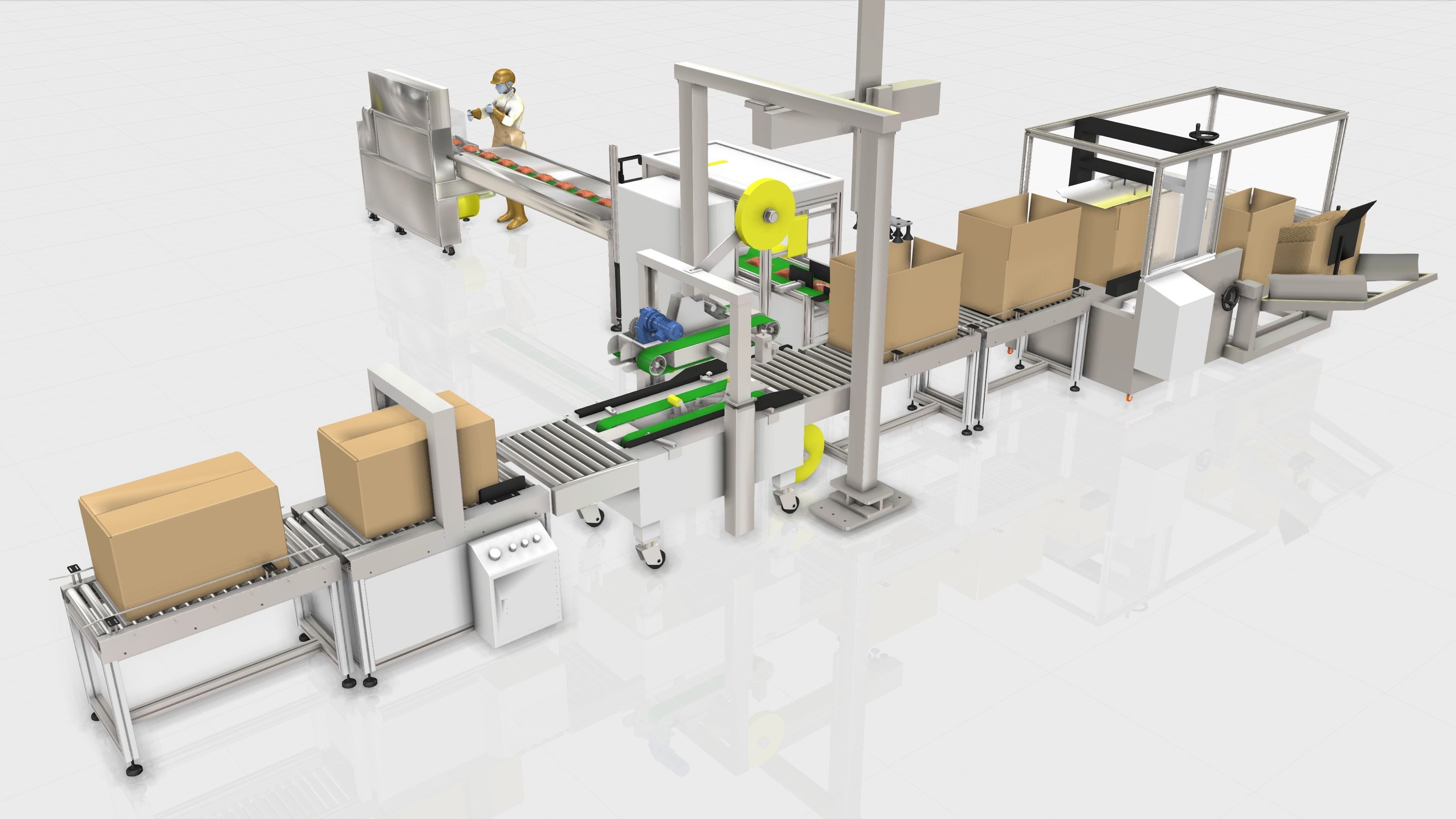 3D model FULL Line Packaging Machine - Industrial Design VR / AR / low ...