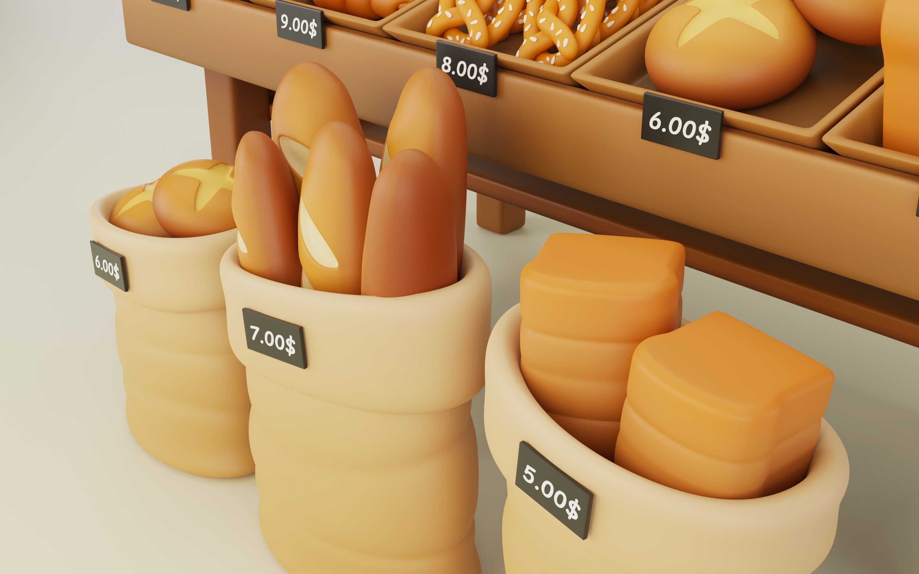 Bakery on the Shelves 3D model | CGTrader