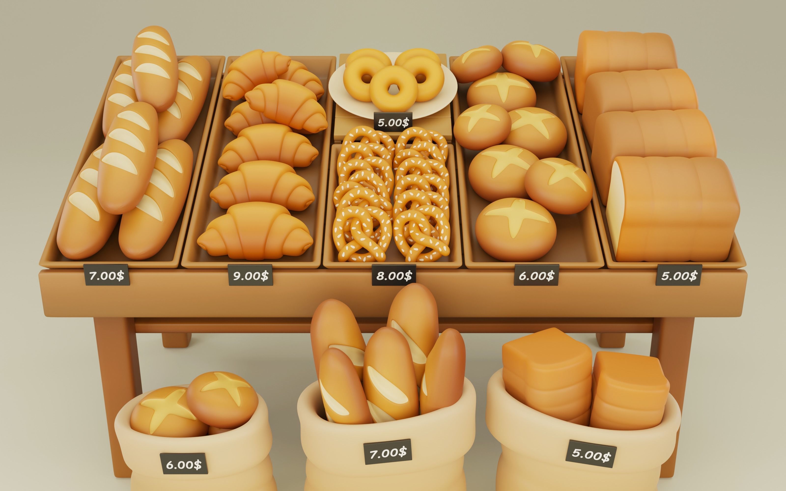 Bakery on the Shelves 3D model | CGTrader