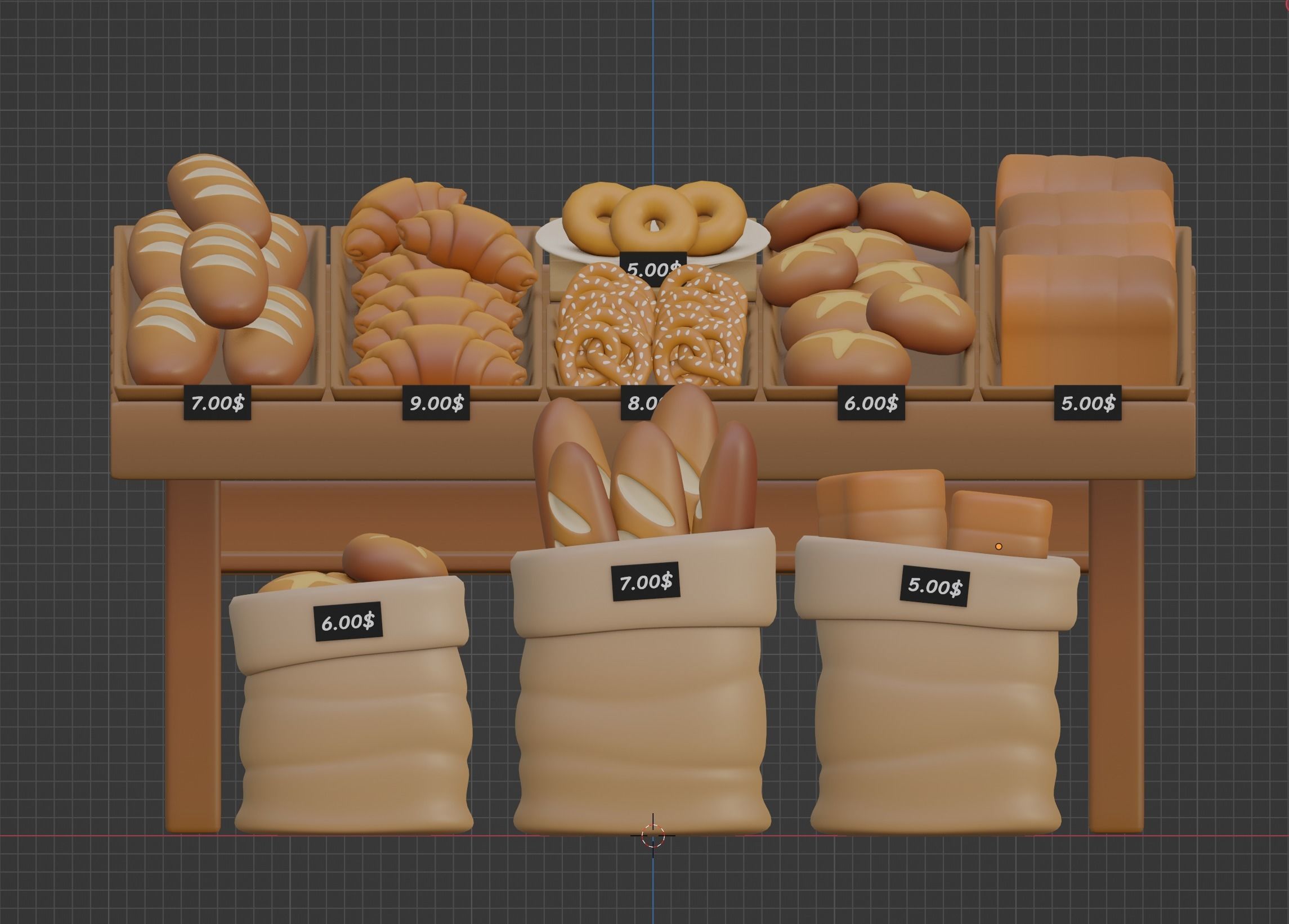 Bakery on the Shelves 3D model | CGTrader