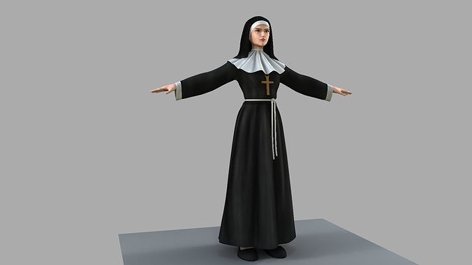 Christian nun 3D model | CGTrader