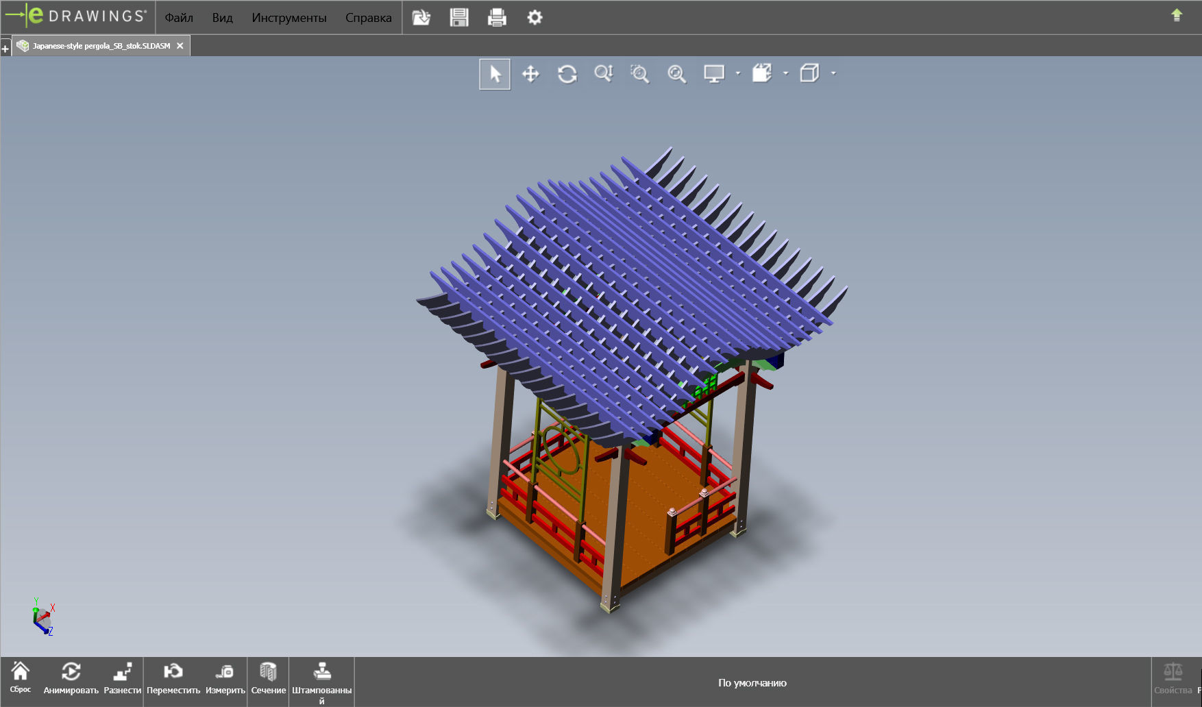 Pergola in Japanese-style 3D model | CGTrader