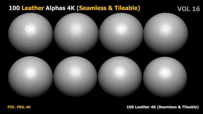 100 Leather Alphas 4K Seamless Tileable Texture | CGTrader