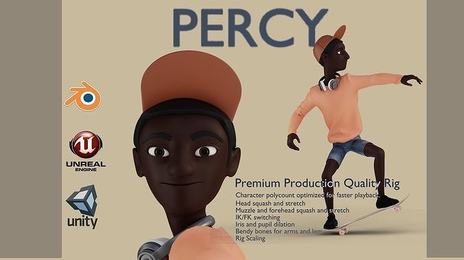 3D model PERCY RIG BLENDER VERSION VR / AR / low-poly | CGTrader
