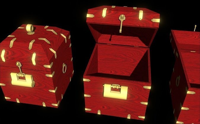 traditional asian wooden box 3D model | CGTrader