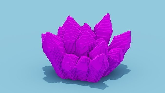 3D model Purple Voxel Crystal VR / AR / low-poly | CGTrader