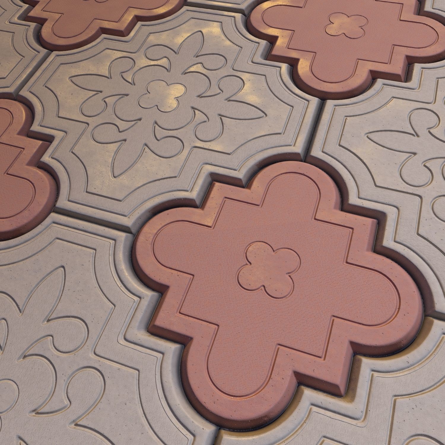 Clover paving brick Texture | CGTrader