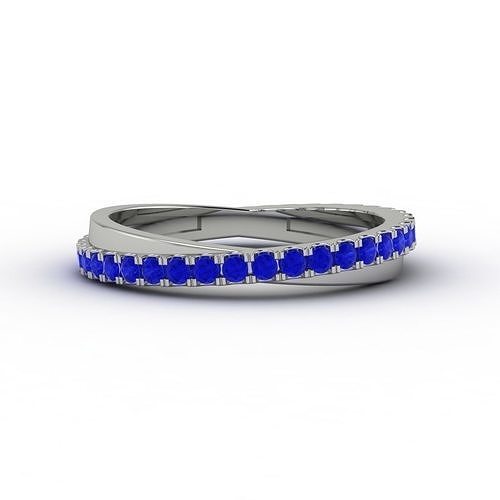 Sapphire Infinity Eternity Ring 3D model 3D printable | CGTrader