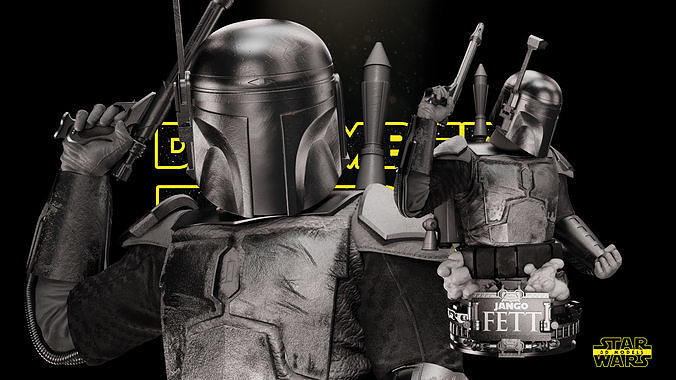 Jango Fett Bust Star Wars 3D Models Ready for 3D printing 3D model 3D ...