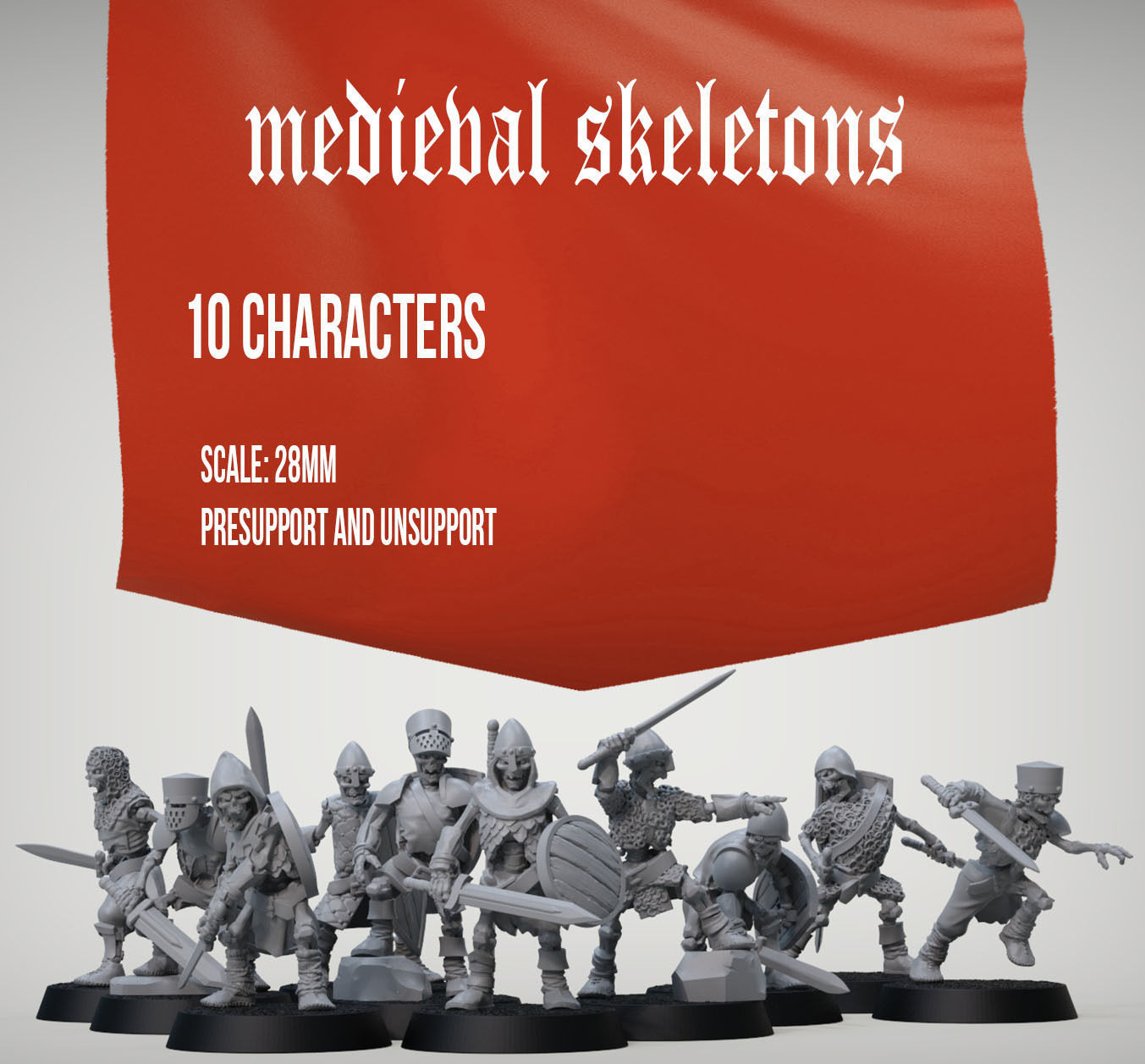 Medieval skeletons 3D model 3D printable | CGTrader