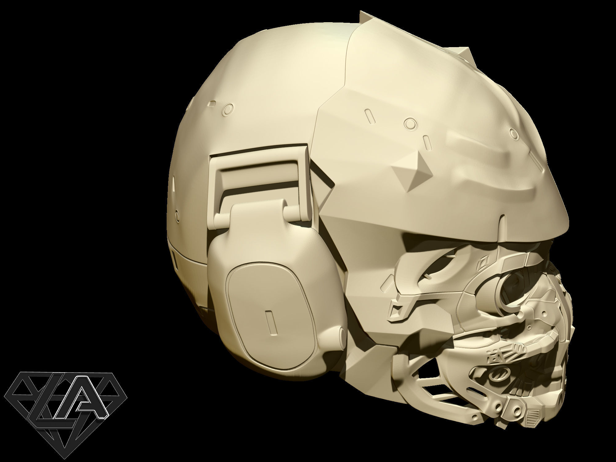Sci-fi tactic custom helmet 3D model 3D printable | CGTrader