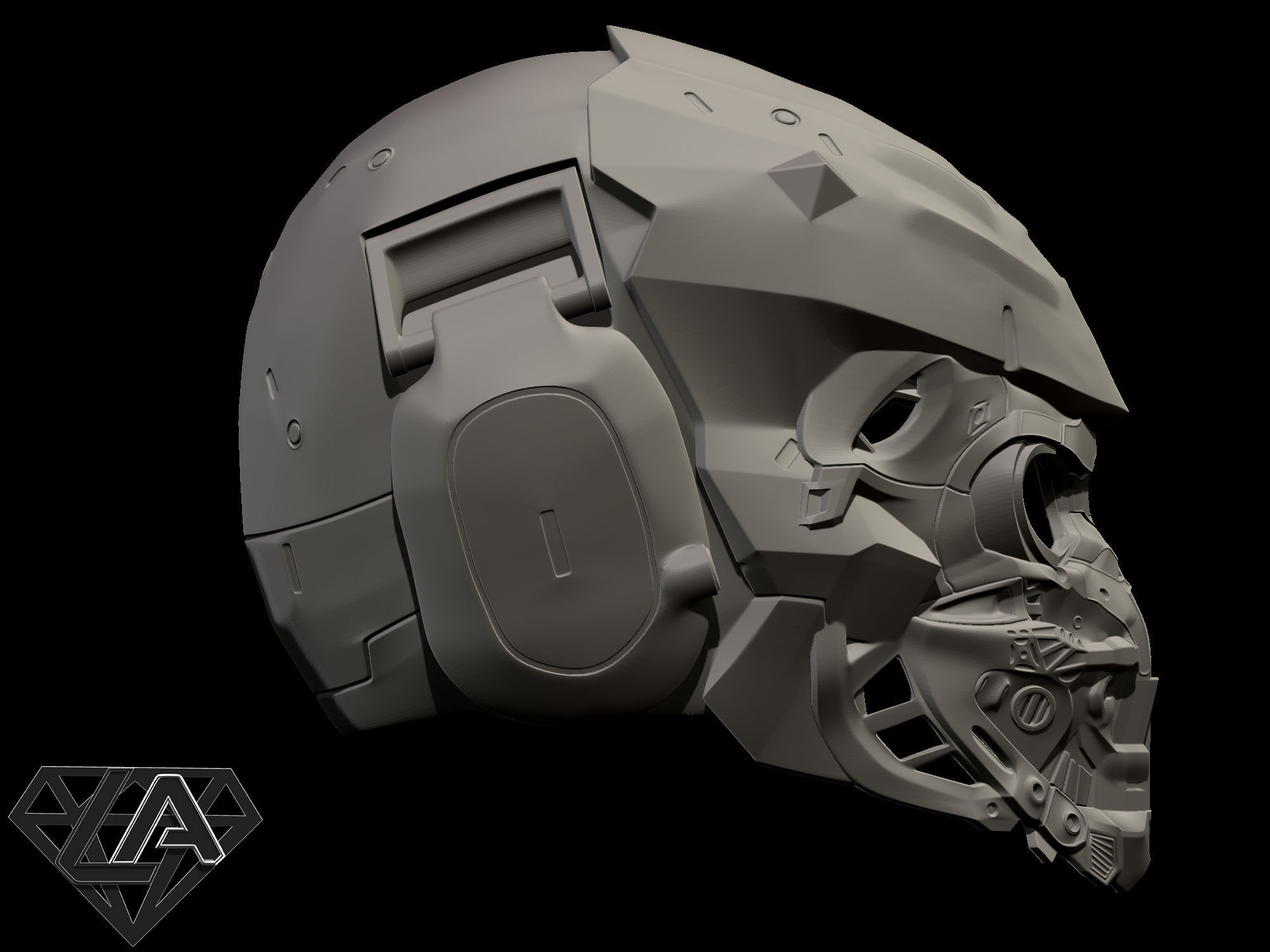 Sci-fi tactic custom helmet 3D model 3D printable | CGTrader