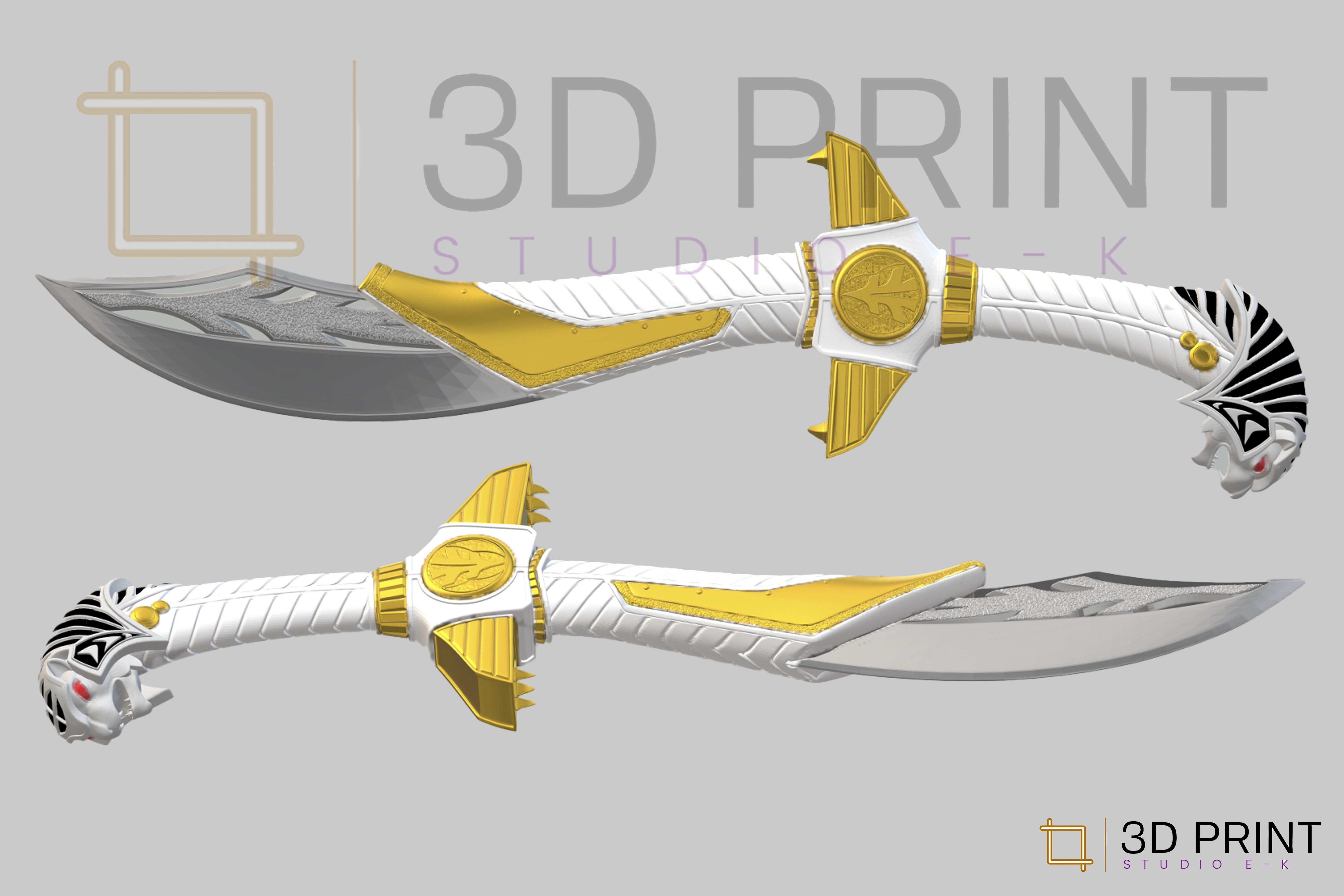 White Ranger Saba Sword MMPR 3D model 3D printable | CGTrader