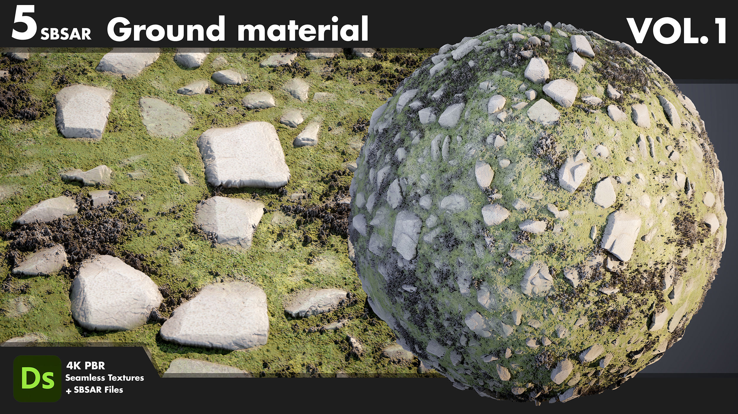 5 sbsar Ground material VOL 1 Texture | CGTrader