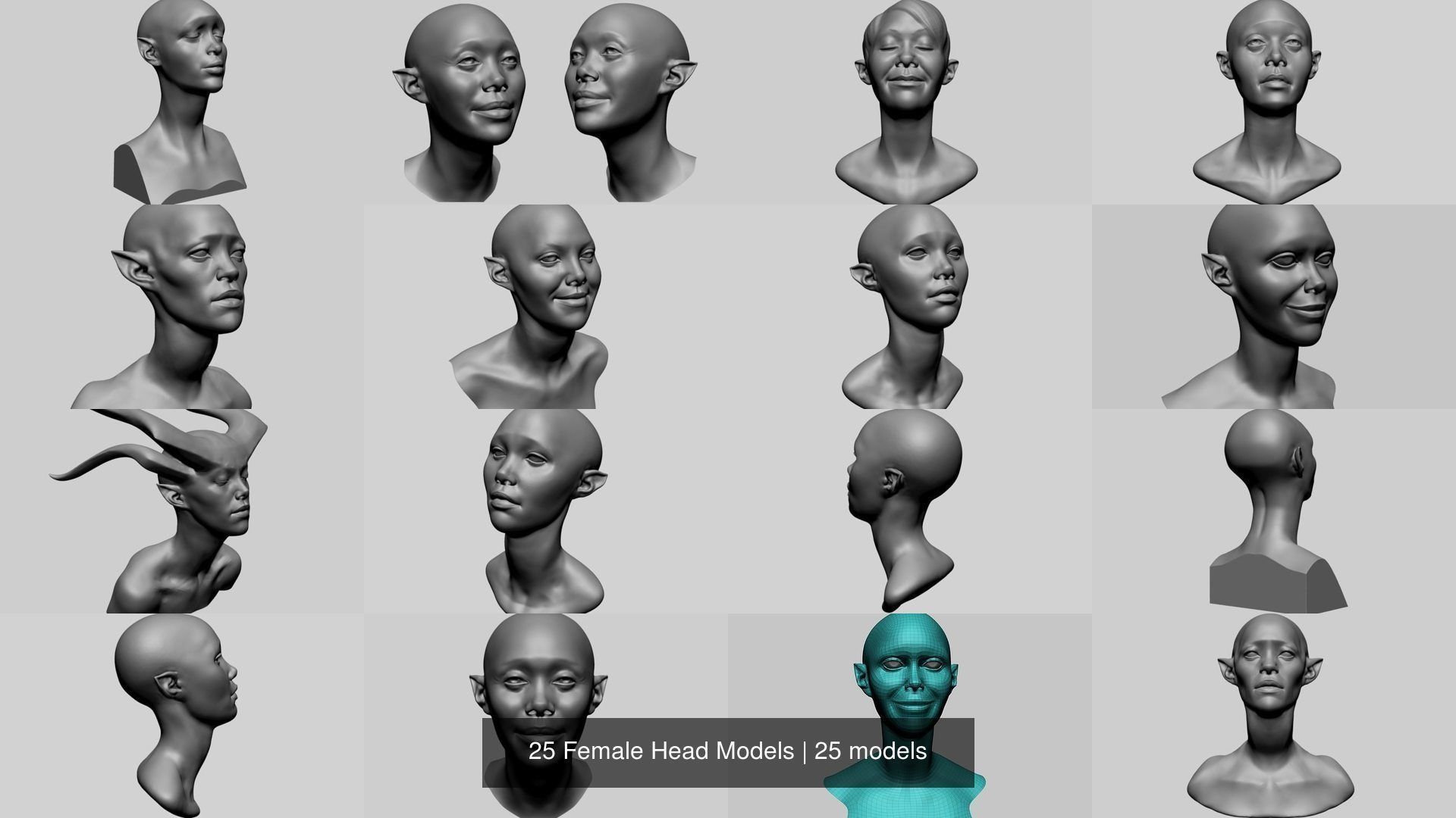 25 Female Head Models 3D Model Collection | CGTrader