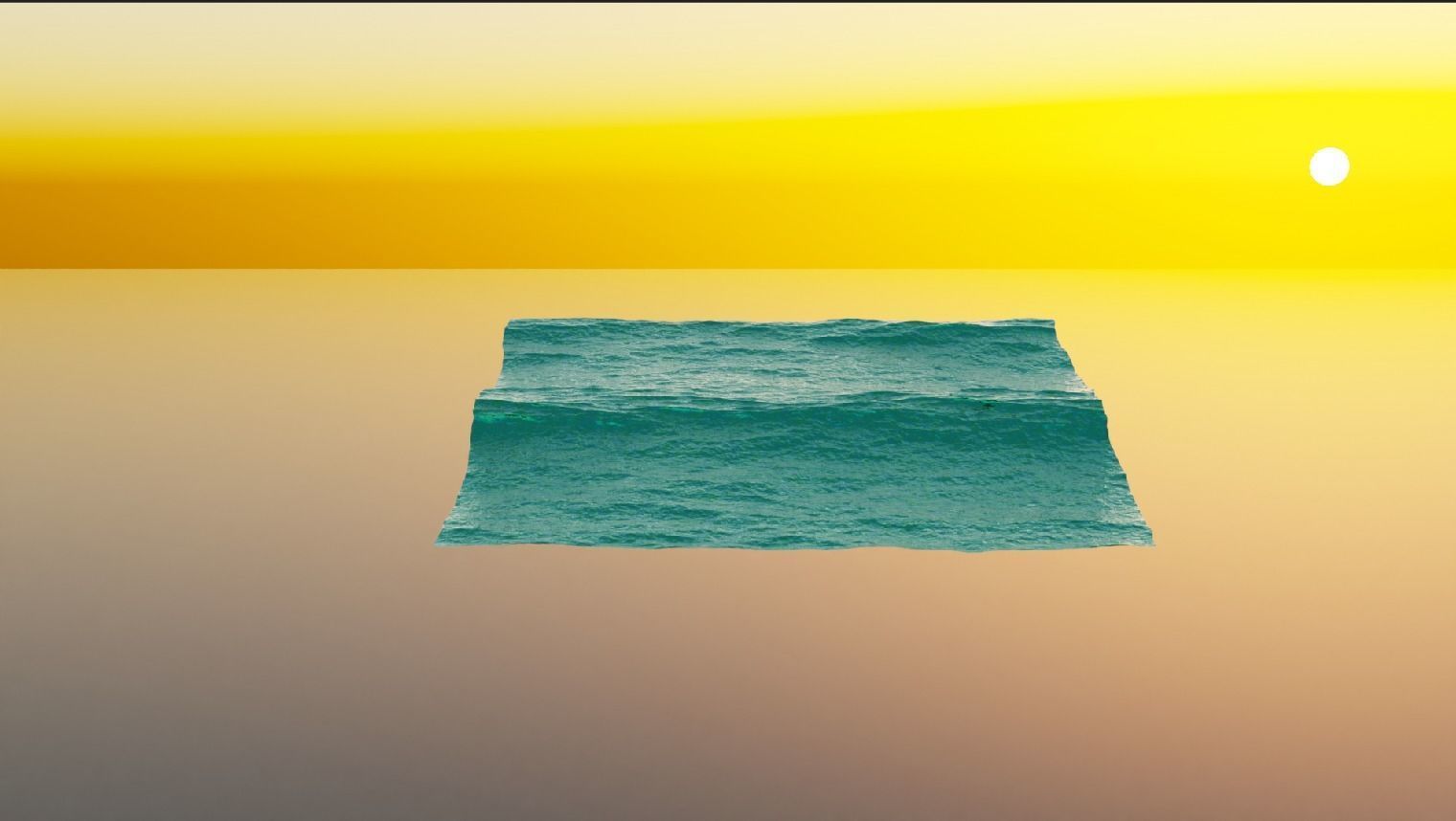 Oceans piece of paper in ocean at sunset free 3D model animated | CGTrader