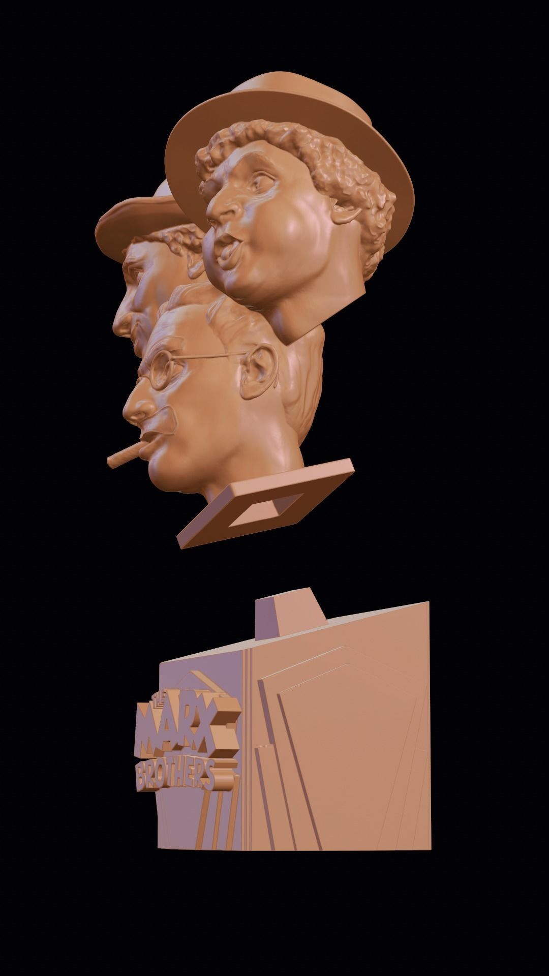 Marx Brothers - 3D sculpture 3D model 3D printable | CGTrader