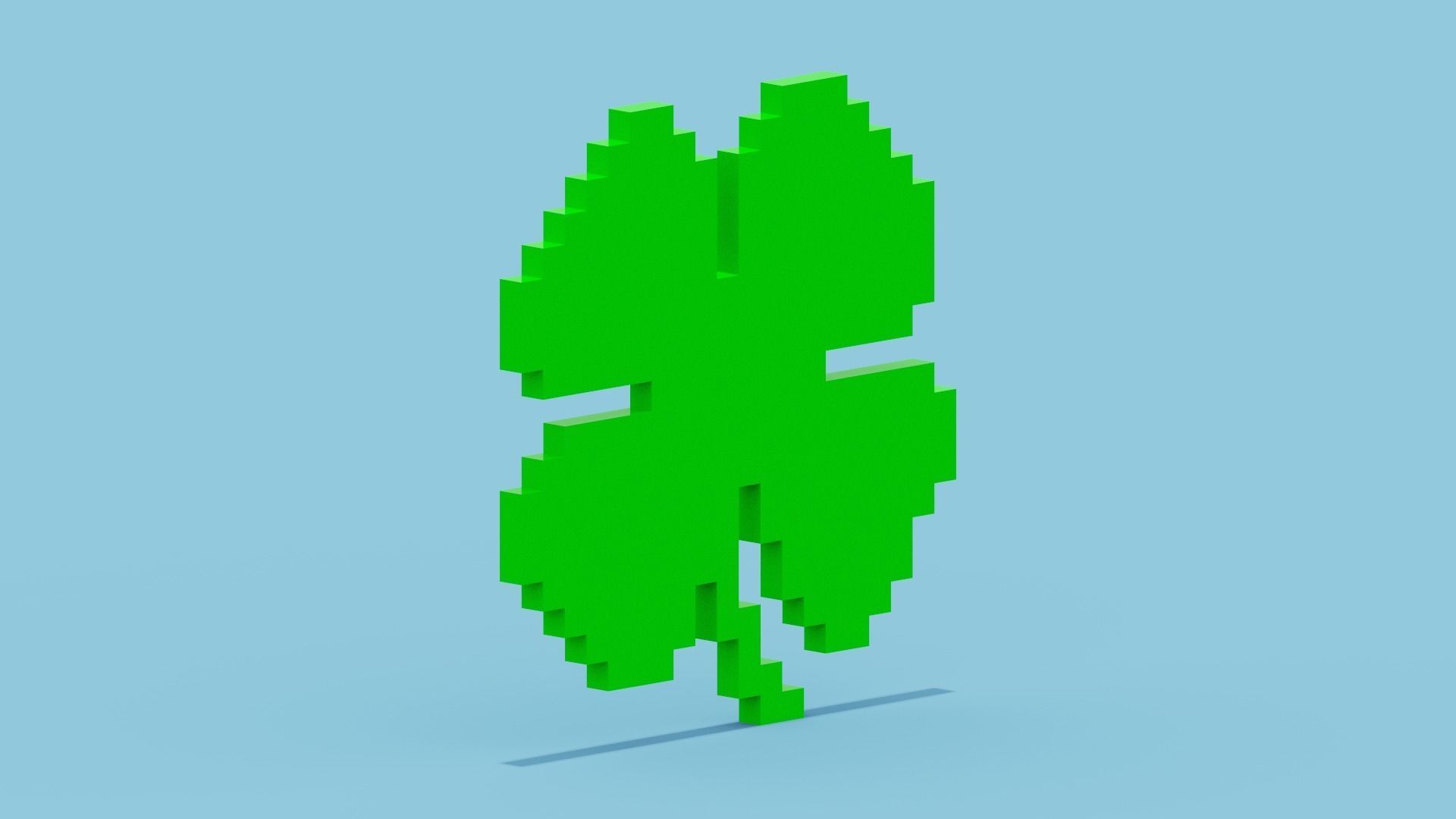3D model Pixel Clover VR / AR / low-poly | CGTrader