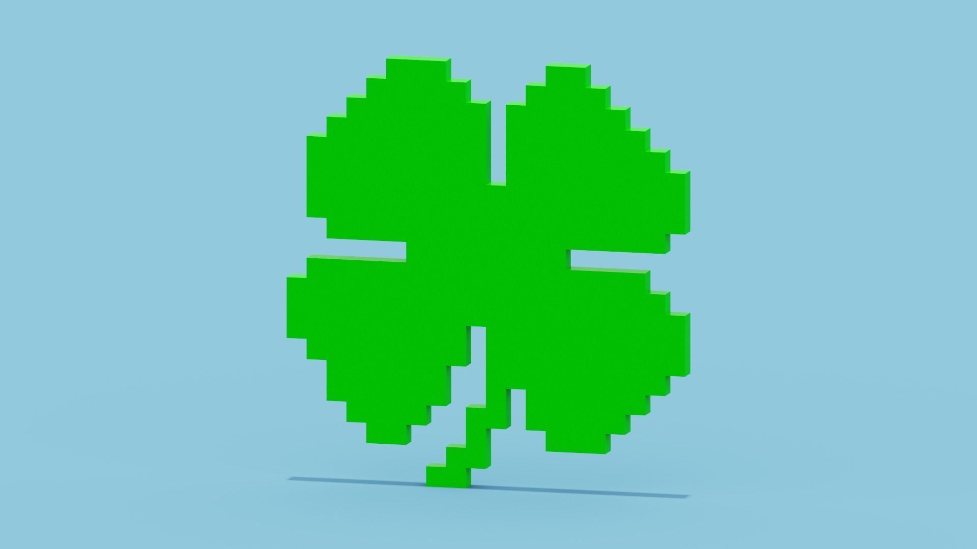 3D model Pixel Clover VR / AR / low-poly | CGTrader
