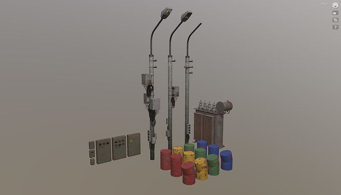 3D model Set of low poly props VR / AR / low-poly | CGTrader