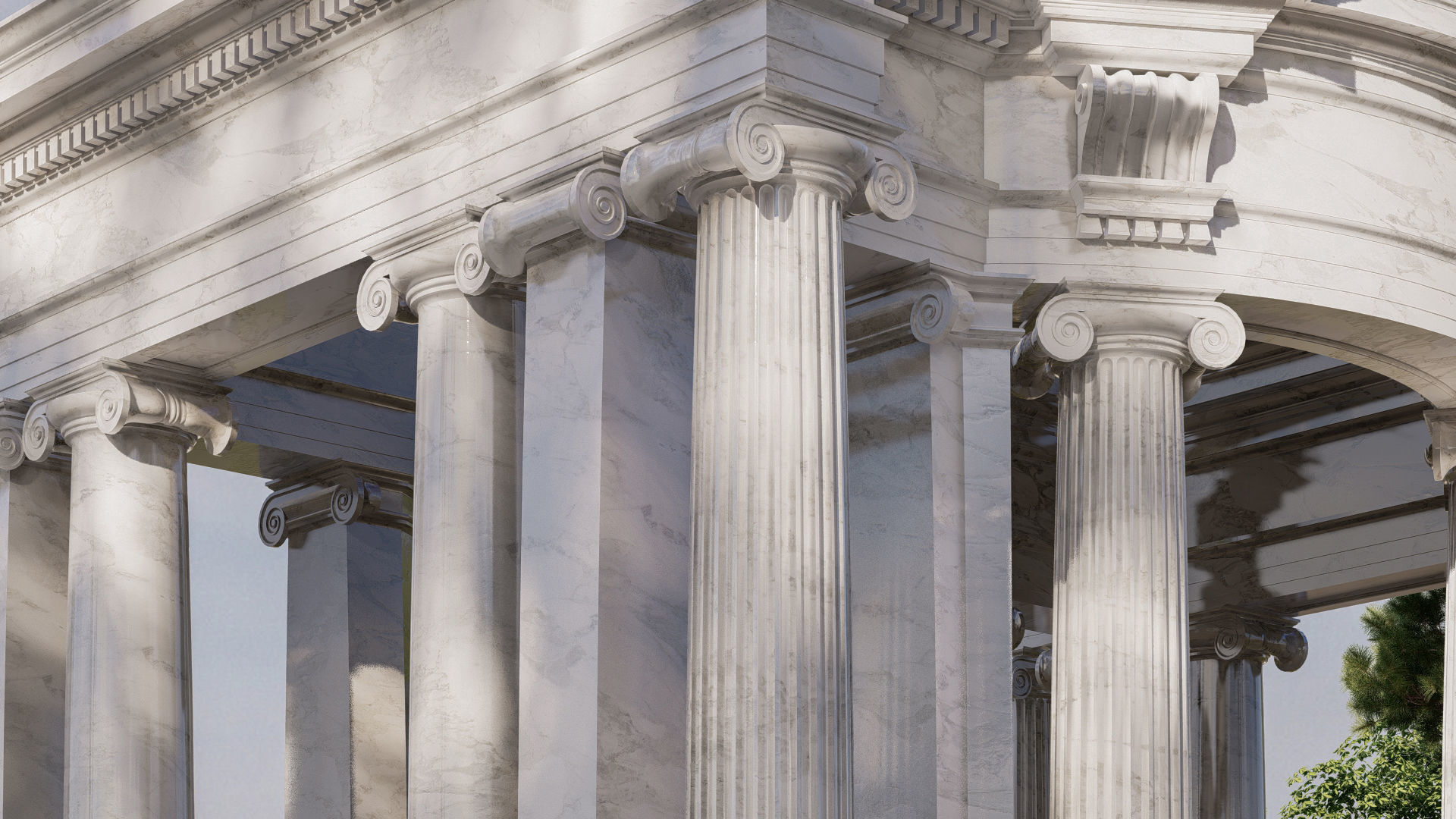 gazebo Ionic column on Vignola 3D model 3D model | CGTrader