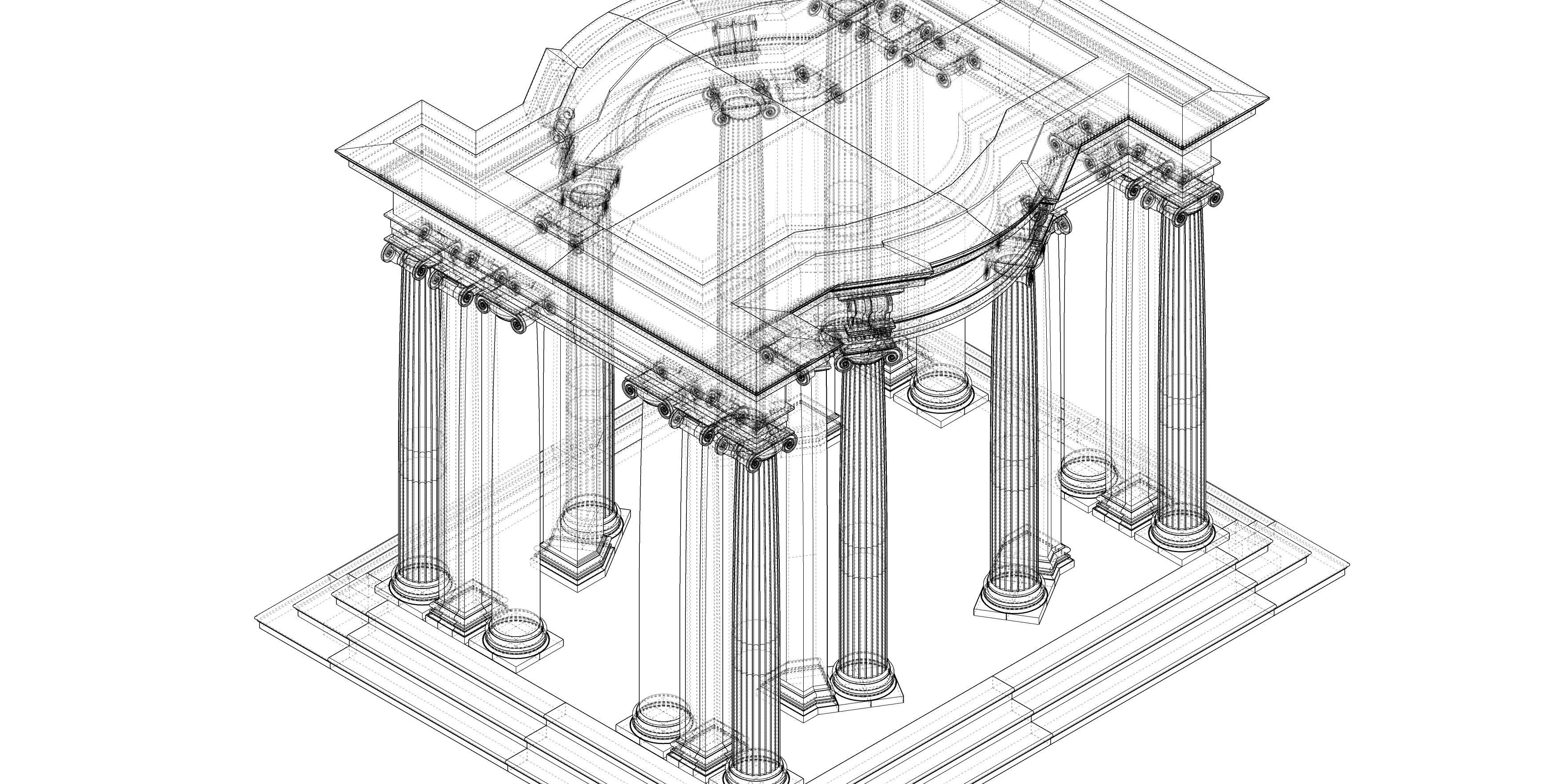 gazebo Ionic column on Vignola 3D model 3D model | CGTrader