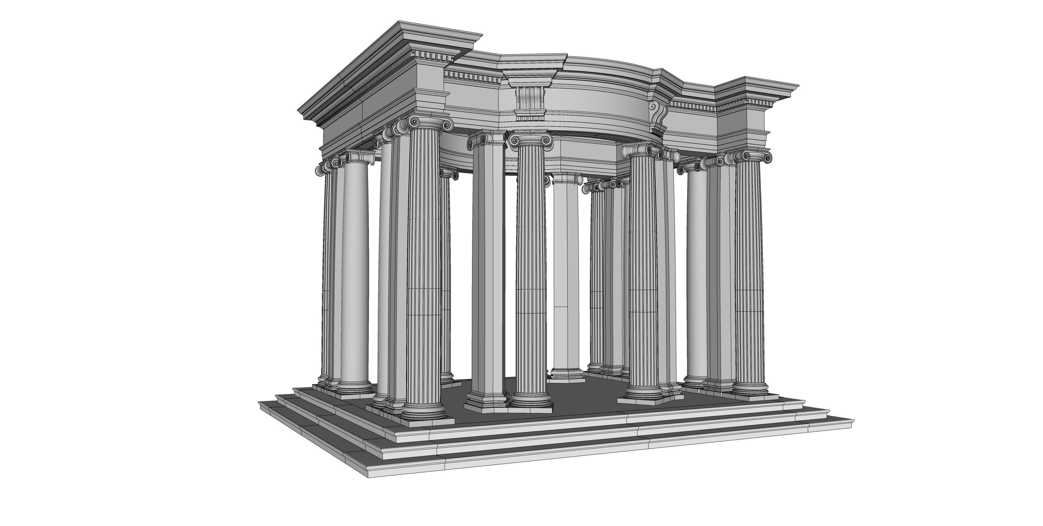 gazebo Ionic column on Vignola 3D model 3D model | CGTrader