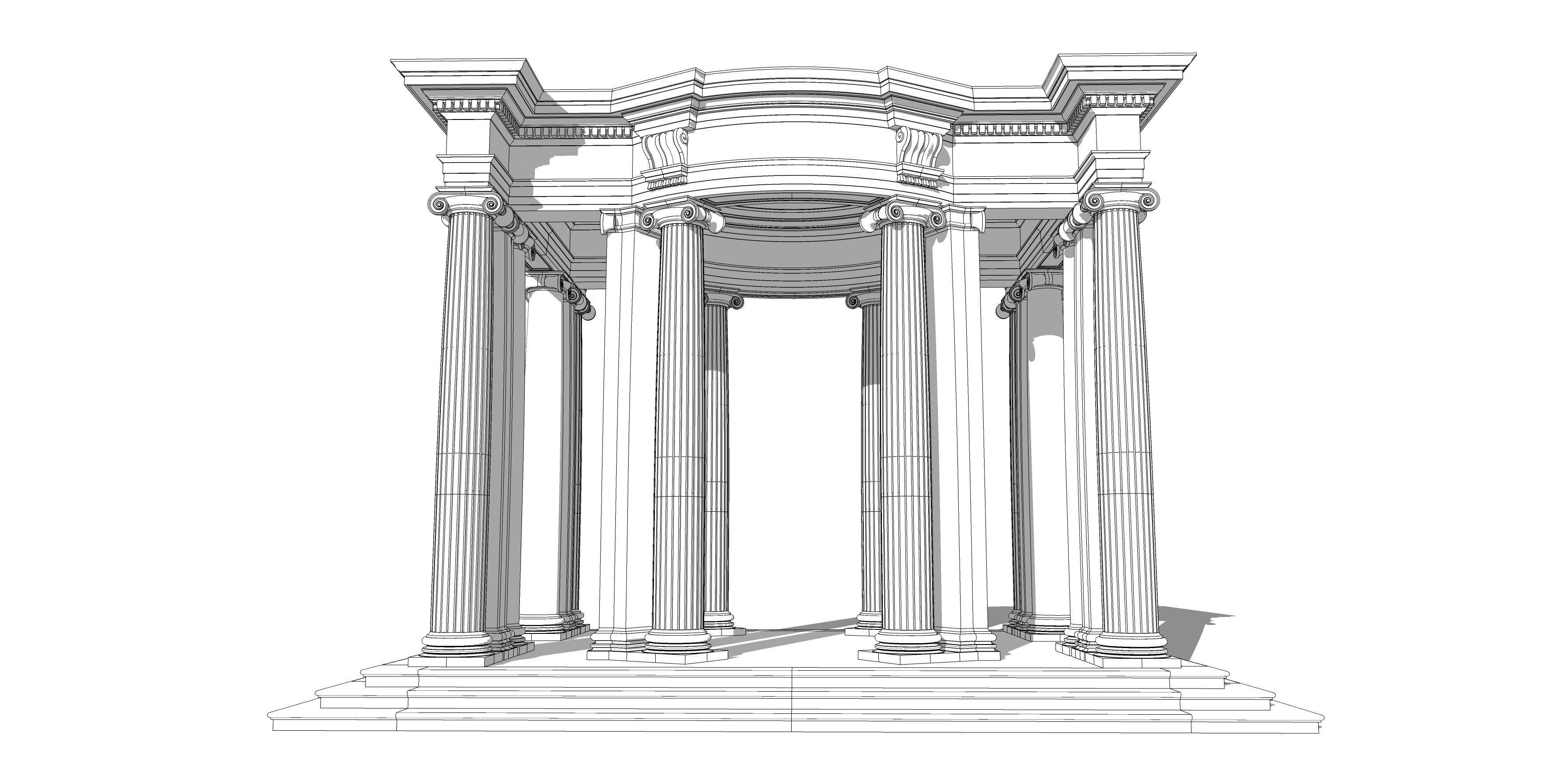 gazebo Ionic column on Vignola 3D model 3D model | CGTrader