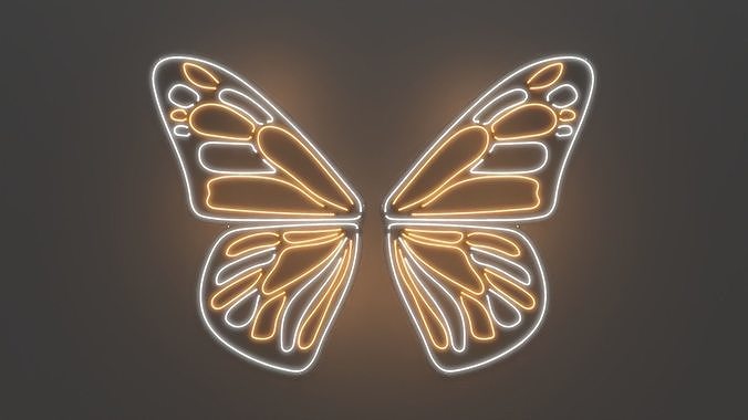 Butterfly Wings 1 - Neon Sign 3D model | CGTrader