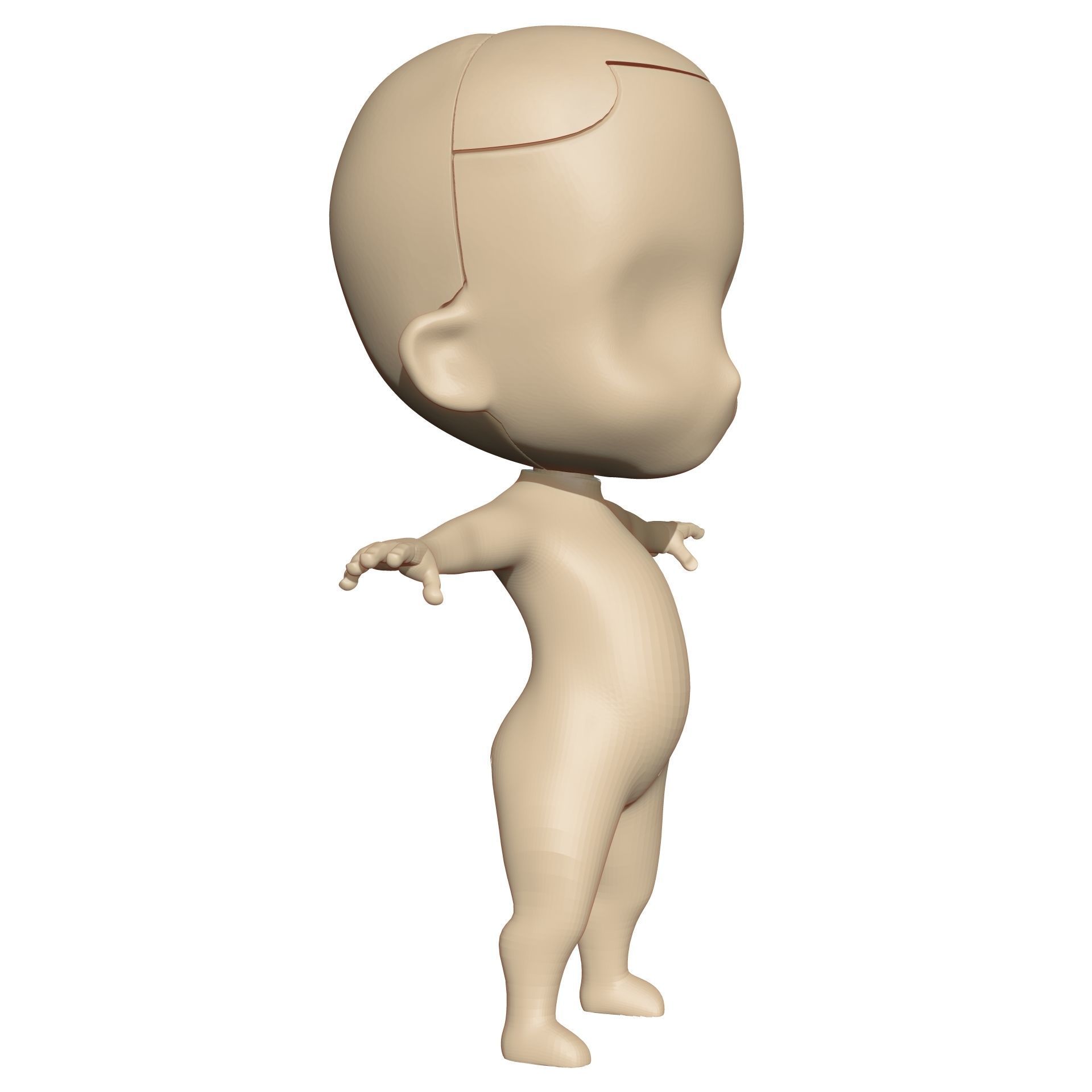 Base Mersh Chibi Male 3D model 3D printable | CGTrader