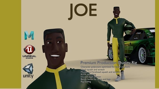 3D model JOE RIG MAYA VERSION VR / AR / low-poly | CGTrader