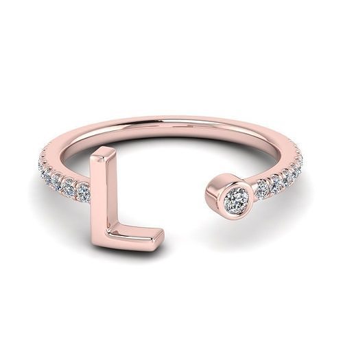 Jewelry alphabet Ring L 3D model 3D printable | CGTrader