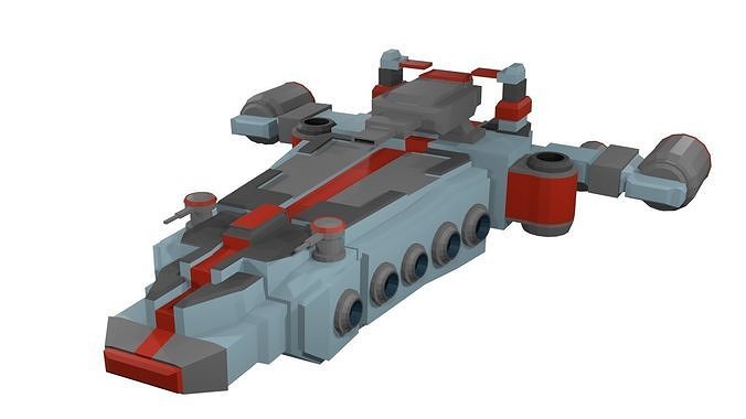 3D model Low-poly spaceship VR / AR / low-poly | CGTrader