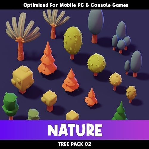 3D model Nature - Tree Pack 02 Stylized 3D Game Assets VR / AR / low ...
