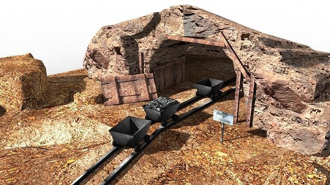 3D model cave mine and carts VR / AR / low-poly | CGTrader