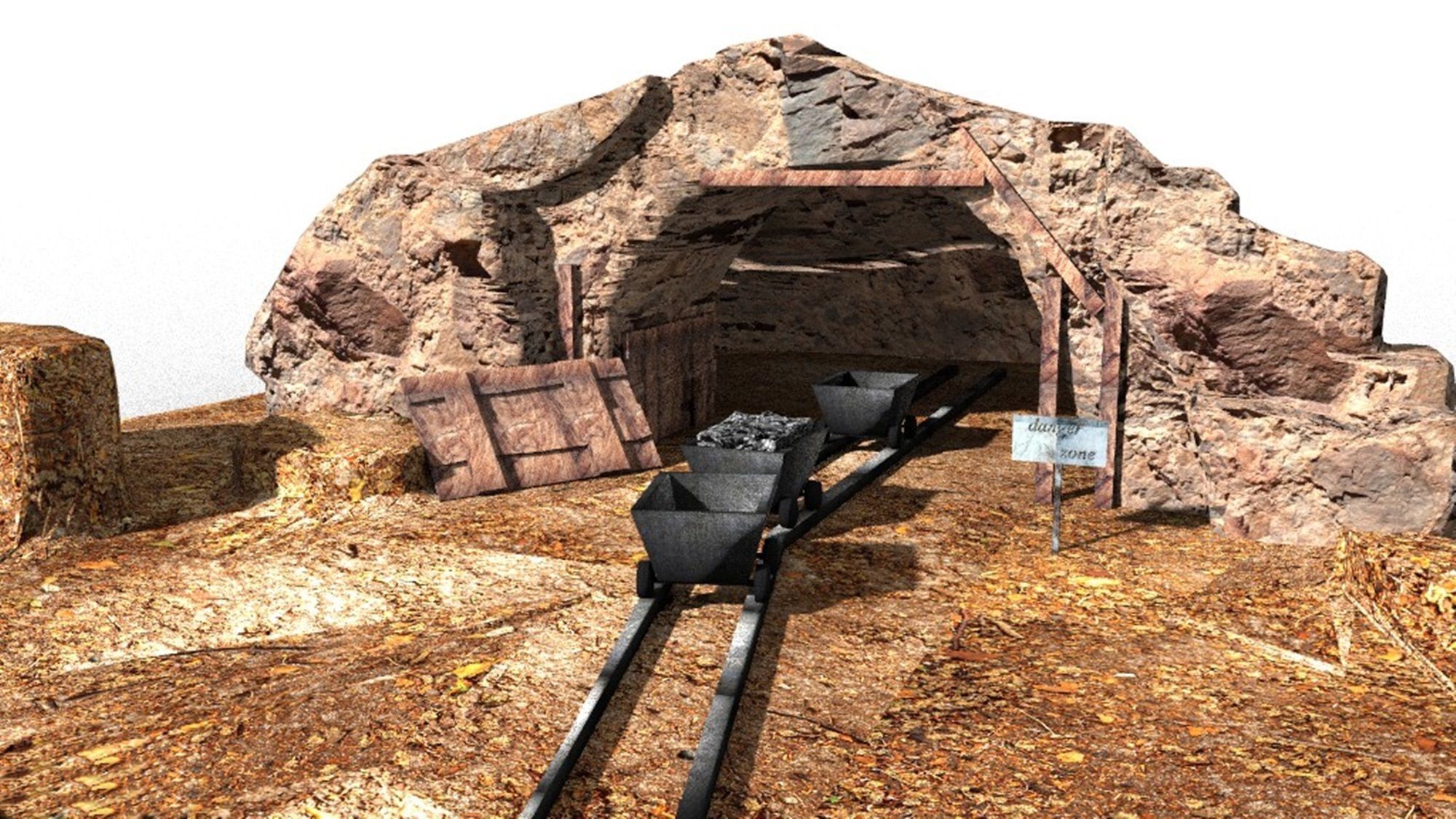 3D model cave mine and carts VR / AR / low-poly | CGTrader