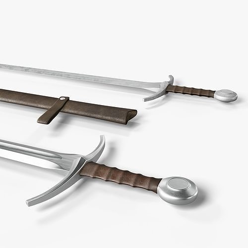 Medieval Sword 02 plus old texture and sheath 3D model rigged | CGTrader