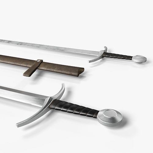 Medieval Sword 04 plus old texture and sheath 3D model rigged | CGTrader
