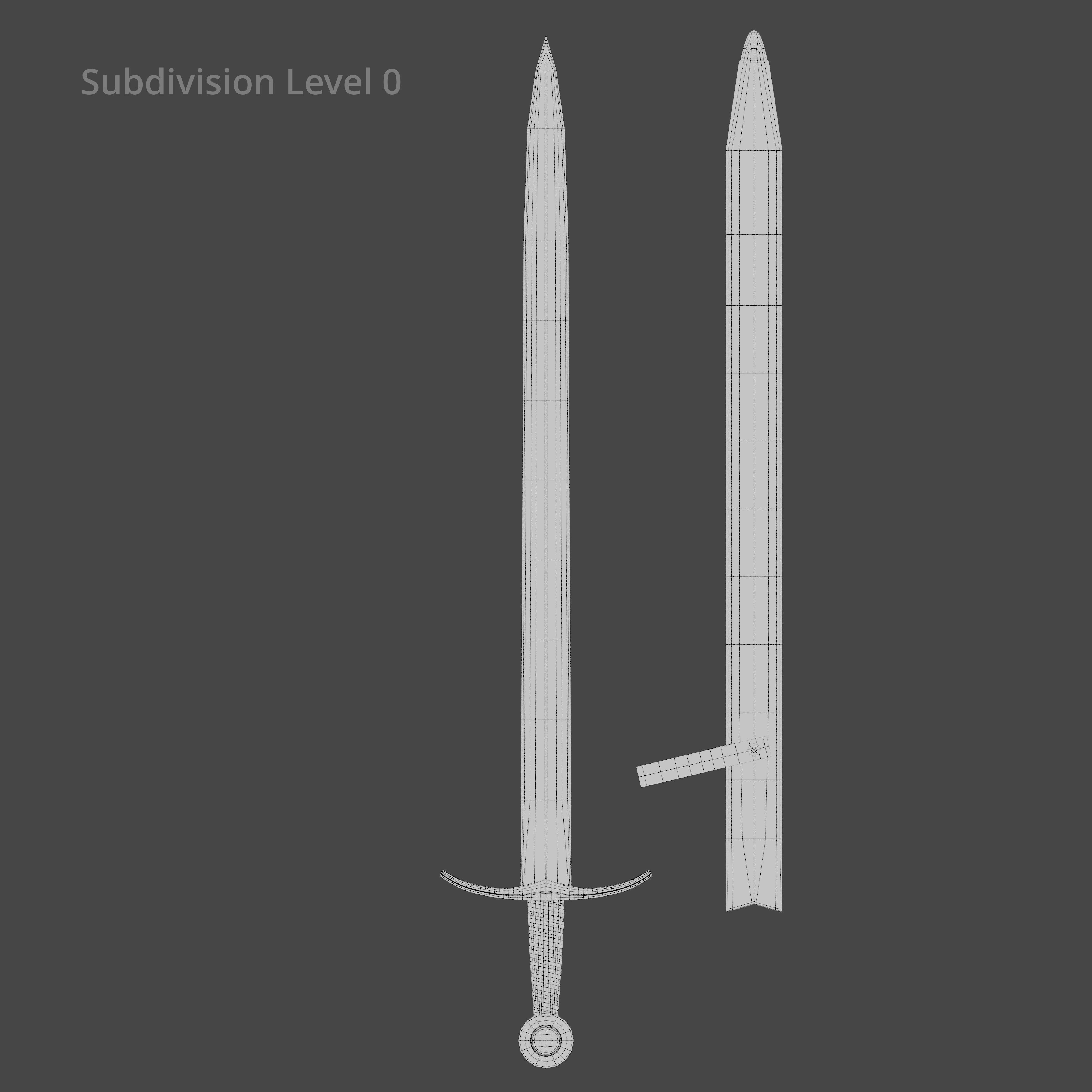 Medieval Sword 04 plus old texture and sheath 3D model rigged | CGTrader