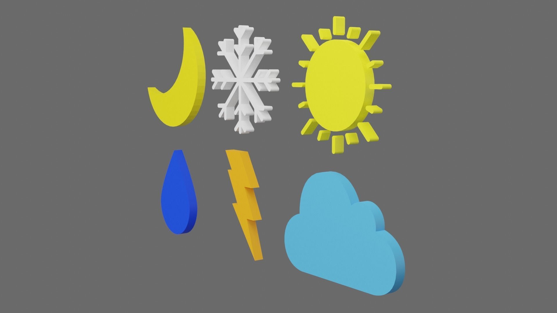3D model Weather Icon Pack VR / AR / low-poly | CGTrader
