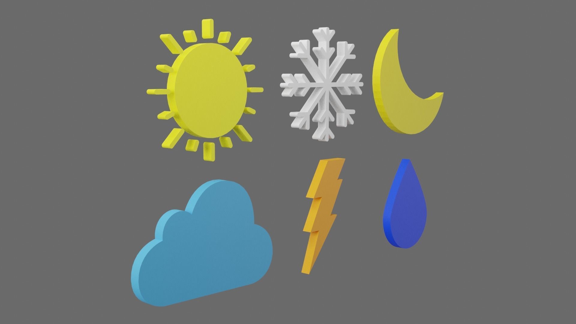 3D model Weather Icon Pack VR / AR / low-poly | CGTrader