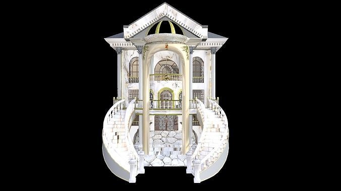 marble villa 3D model | CGTrader