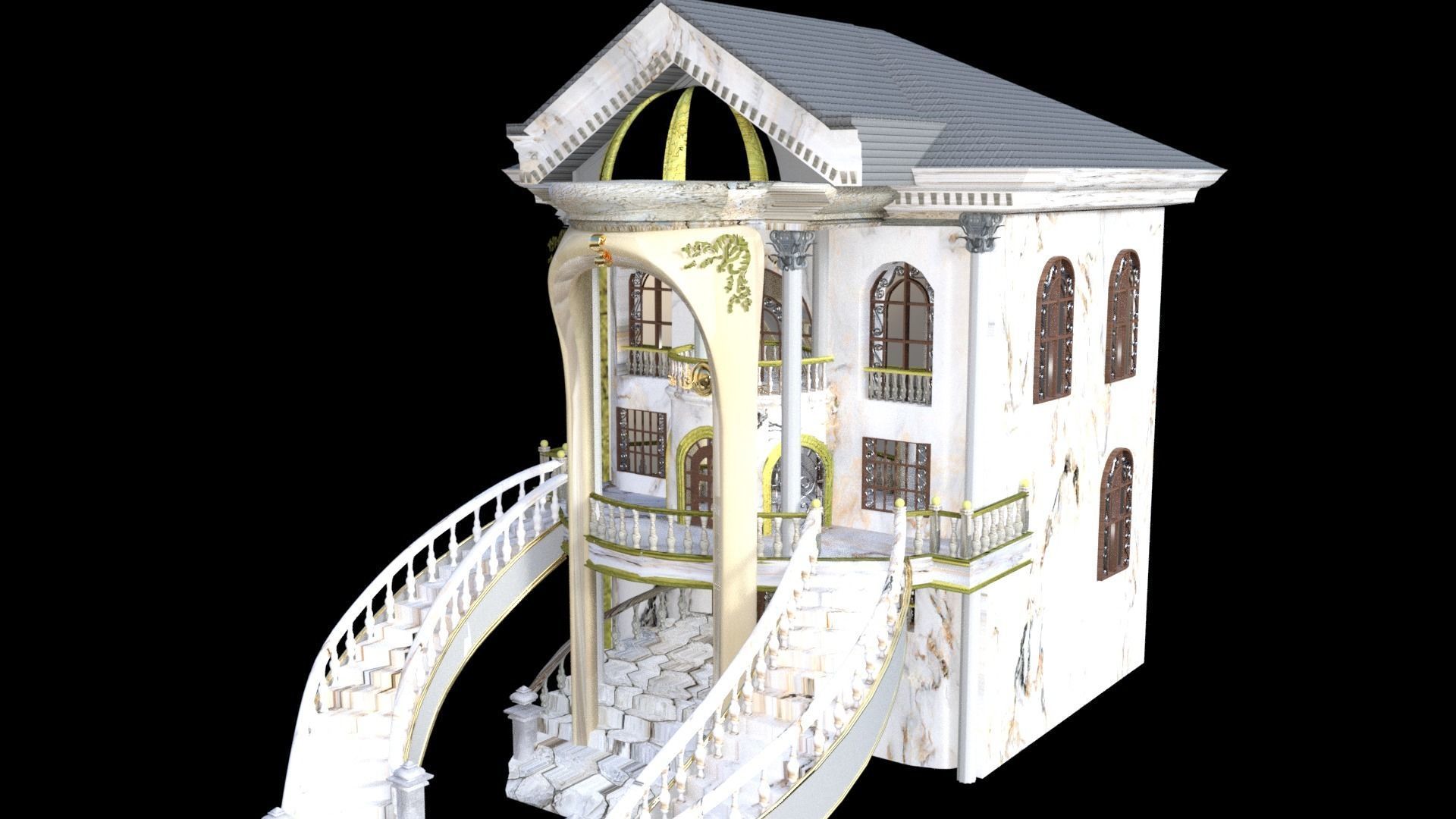 marble villa 3D model | CGTrader