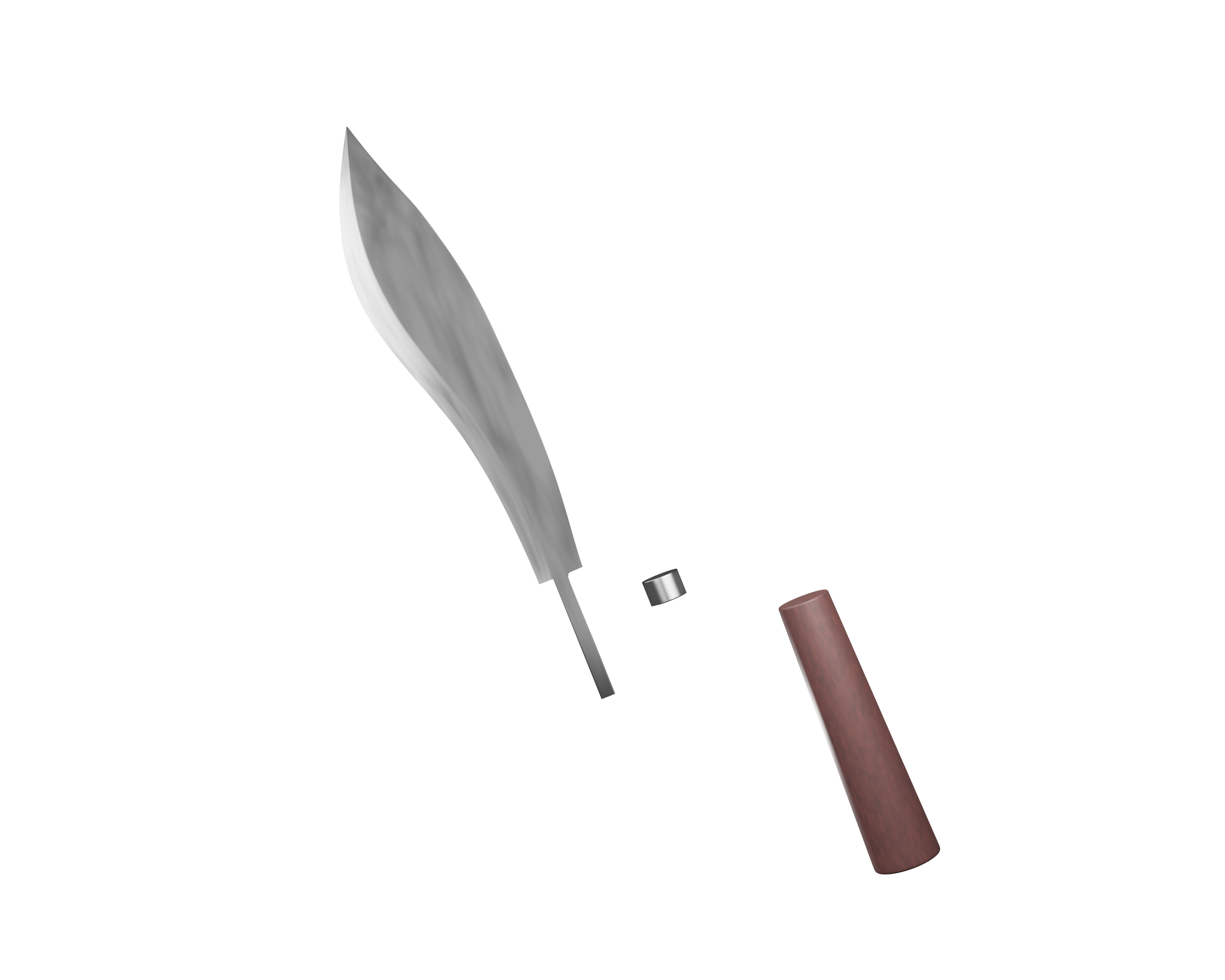 Knife steel weapon handle wood low-poly for free free 3D model | CGTrader