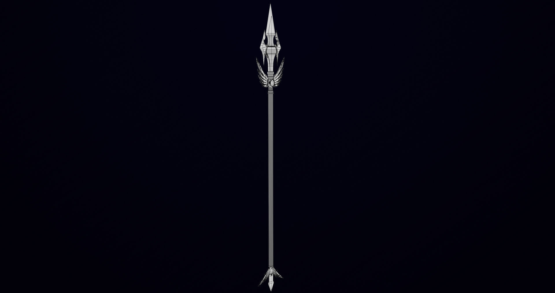 3D model Fantasy Trident 05 All PBR Unity UE Textures Included VR / AR ...