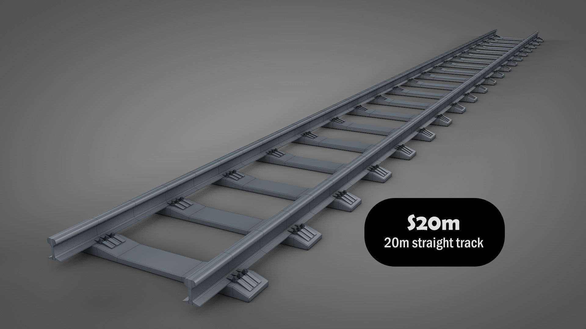 3D model Modular Railway Track Lite Collection VR / AR / low-poly ...